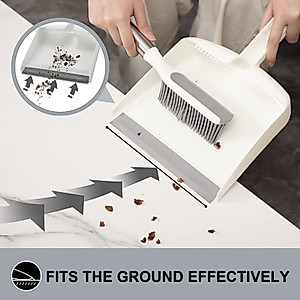 3 Pcs Small Hand Rubber Broom and Dustpan Set,Mini Dustpan and Brush Set with Soft Dust Brush,dust Pans with Brush for Sofa,Floor,Car, Desk, Keyboard…