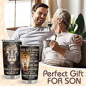 Pawfect House 20oz Stainless Steel Tumblers - Be The Man I Know You Can Be - Son Gifts From Dad Mens Gifts Unique Teen Boy Gifts Christmas Gifts To Son 21st Birthday Gifts For Him Boys Back To School