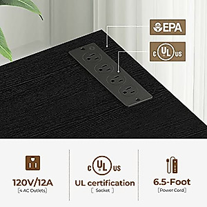 Rolanstar TV Stand, Deformable Stand with LED Strip & Power Outlets, Modern for 45/50/55/60/65/70 inch TVs, Gaming Entertainment Center Media 2 Pieces Console Cabinet, Black