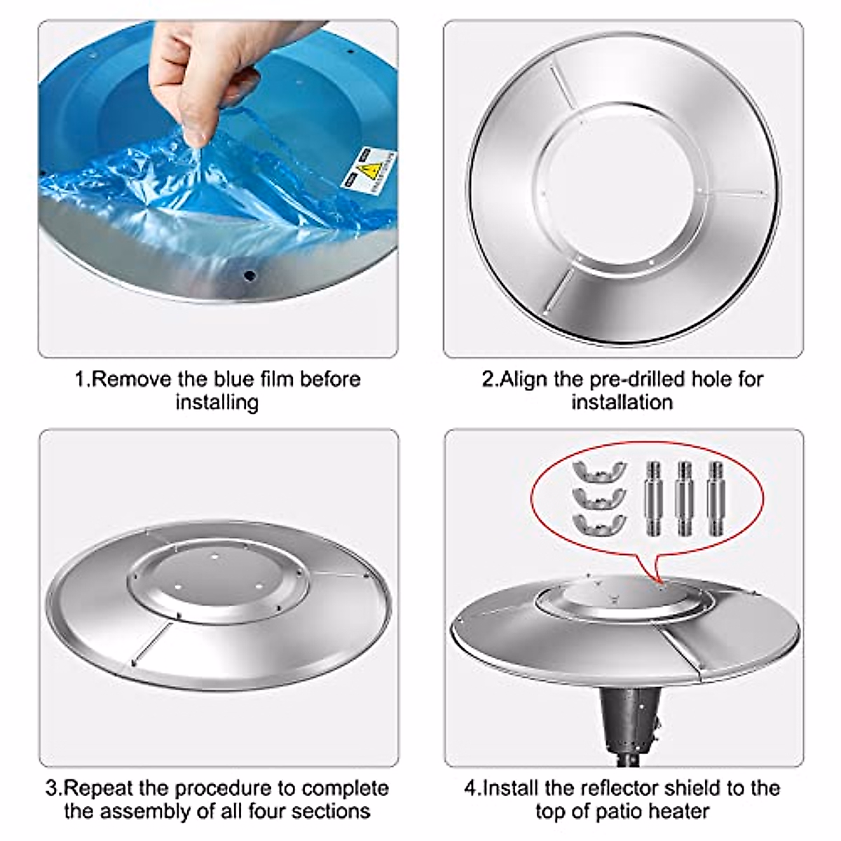 BLIKA Patio Heater Reflector Shield, Outdoor Heaters Replacement Dome Part, Heater Top Reflector Shield