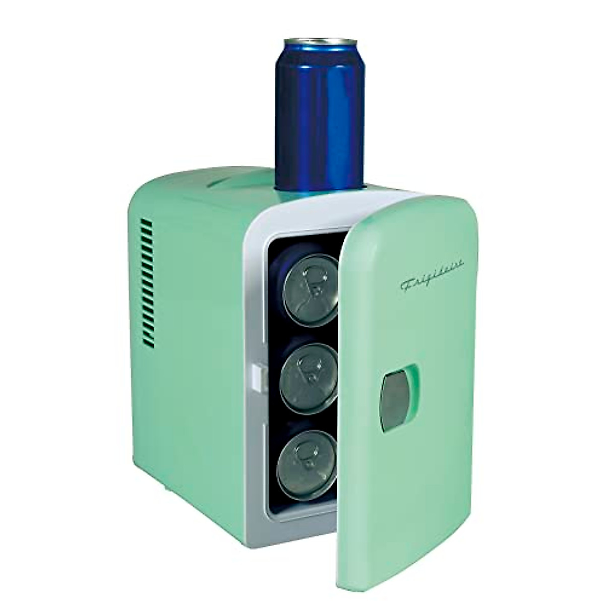 Frigidaire Mini Portable Compact Personal Fridge Cooler, 4 Liter Capacity Chills Six 12 oz Cans, 100% Freon-Free & Eco Friendly, Includes Plugs for Home Outlet & 12V Car Charger - Mint