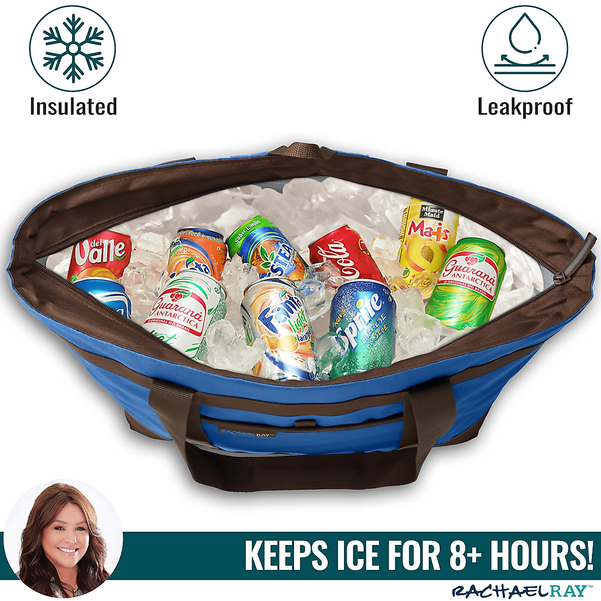 Rachael Ray Jumbo Chillout Insulated Tote Bag, Extra Large, Blue