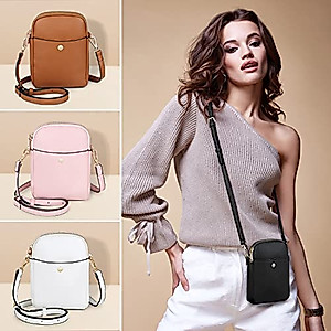 Crossbody Bag for Women Multi Pocket Shoulder Bag Leather Mobile Phone Bag Small Cross Body Purse with Adjustable Shoulder Strap Mobile Bag for Women