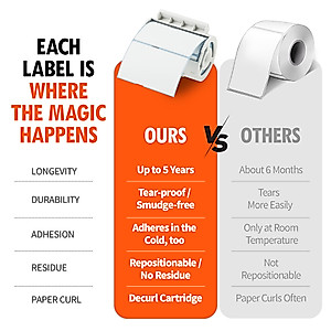 MANGOSLAB Nemonic Label Printer Paper Cartridge | Name Tag Stickers for Thermal Printer | Waterproof Personalized Sticker Labels (0.5 x 2 Inch)