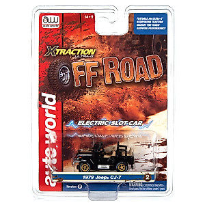 Auto World Xtraction Off Road 1979 Jeep CJ-7 (Black) HO Scale Slot Car
