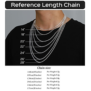 ChicSilver Cuban Link Chain for Men Cuban Chain 925 Sterling Silver Choker Necklace for Women Thin Curb Chain 3mm 14 inch Short Choker