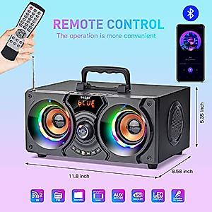 Portable Bluetooth Speaker with Lights,Transparent Wireless Bluetooth Speaker,5.0 Portable Bluetooth Speaker with LED Light, Perfect Mini Speaker for Shower, Room, Bike, Car (Brown)