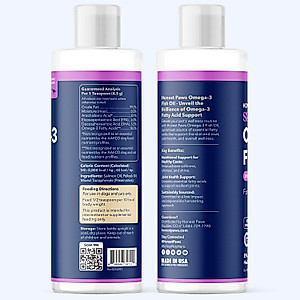 Honest Paws Fish Oil for Dogs - Omega 3 Wild Alaskan Salmon Oil - Healthy Skin, Joints, Nutritional Support, Shiny Coat - Fatty Acid, Pollock Oil - Sustainably Sourced - 16 Oz