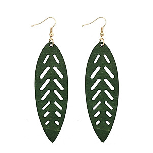 6 Pairs Ethnic Wooden Dangle Earrings Bohemian Wooden Hollow African Drop Earrings Sets Lightweight African Style Wood Teardrop Hook Earrings Retro Natural Wood Statement Earrings Jewelry