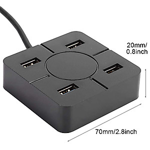 Docking Station, Black USB Hub, Hub, USB3.0 High Speed Transmission for Keyboard U Disk for Mouse Card Reader(Black)