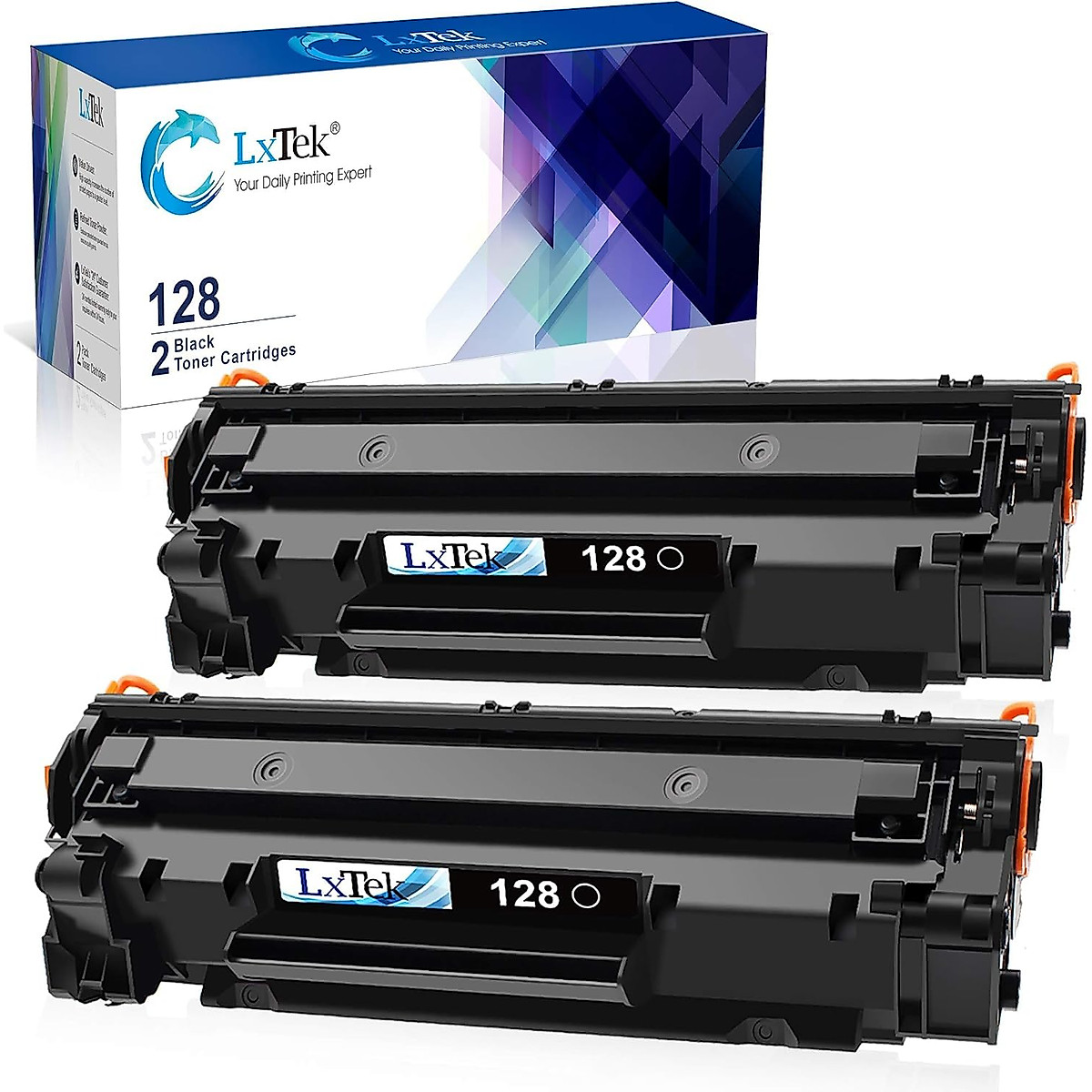 LxTek Compatible Toner Cartridge Replacement for Canon 128 CRG128 to use with ImageCLASS D530 D550 MF4570dw MF4570dn MF4770n FaxPhone L190 L100 Printer Tray (Black, 2 Pack)