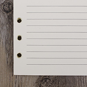 6-Ring A6 Binder/Planner Refill Paper, 6 Hole,6 3/4 x 4 1/8 Inches Refillable White Paper for Loose Leaf Binder Notebook Diary Traveler Journal Inserts, 80 Sheets/160 Pages,Lined