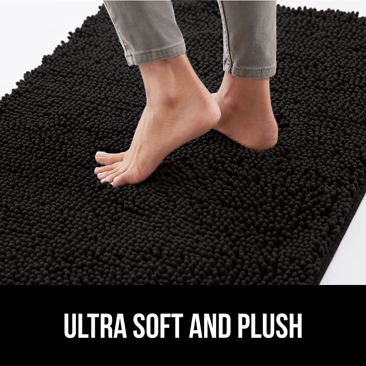 Gorilla Grip Ultra Absorbent Grippy Doormat for Muddy Dog Paws, 36x24 Machine Washable Soak Stopper Rugs Cleaner Floors, Bed Mat for Dirty Dogs, Indoor Entrance Door Rug Pet Bed Mats Black