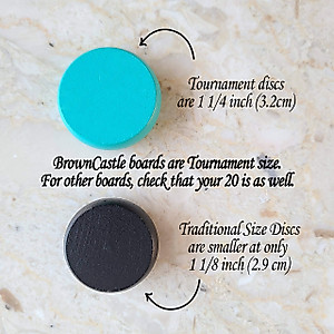 BrownCastle Crokinole Tournament Size Boards or Discs with Carry Case (Gliss Powder- Fast)