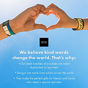 ZOX Bracelets — Fear Not | Stretchy Elastic Band with Motivational Affirmations and Beautiful Artwork, Great Wristband Gift for Men & Women of All Ages (Medium)