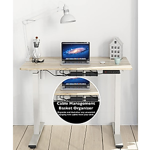 SHW Memory Preset Electric Height Adjustable Standing Desk, 40 x 24 Inches, Maple