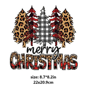 Iron on Decals & Patches - 3 Sheets Heat Transfer Stickers - Christmas Tree, Car, Deer Patterns for T-Shirts, Pillow, Hoody, Bag
