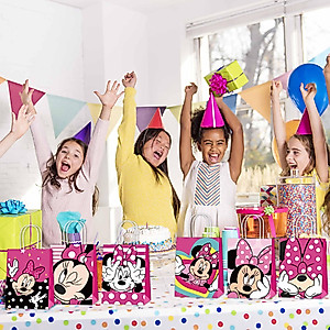 24Pcs Minnie Party Gift Tote Bag Party Favor for Kids Birthday - 12 Different Patterns Candy Bags Treat Bags For Birthday Party Supplies Favors Decoration
