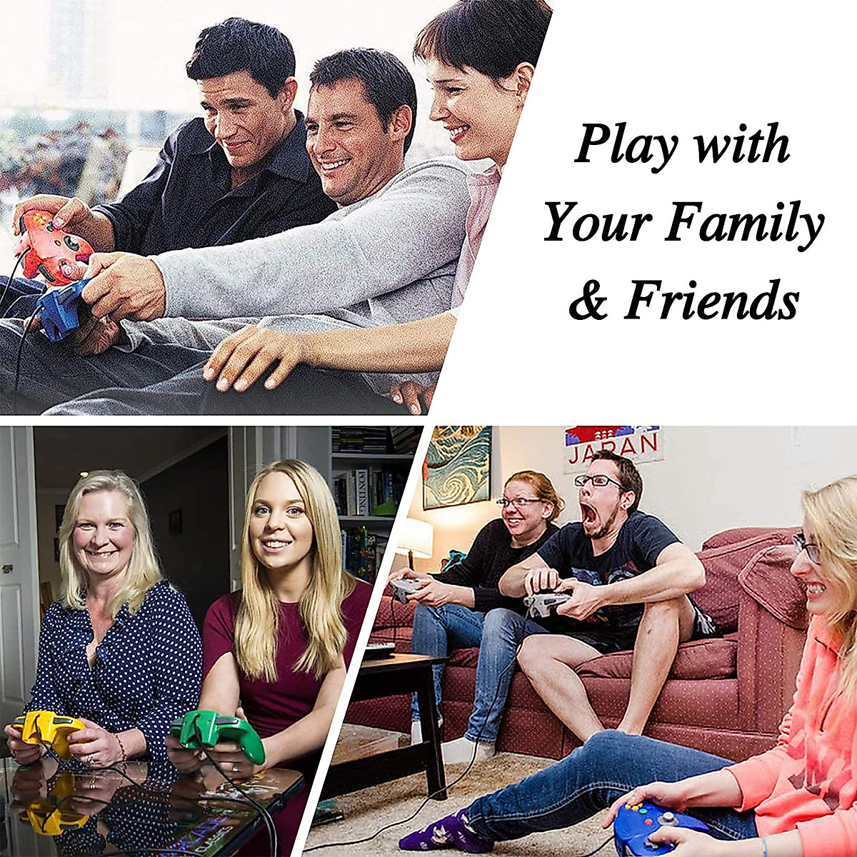 King Smart Birsppy N64 Controller, Wired N64 Controllers with Upgraded Joystick for Original Nintendo 64 Console (Jungle Green and Clear Purple)