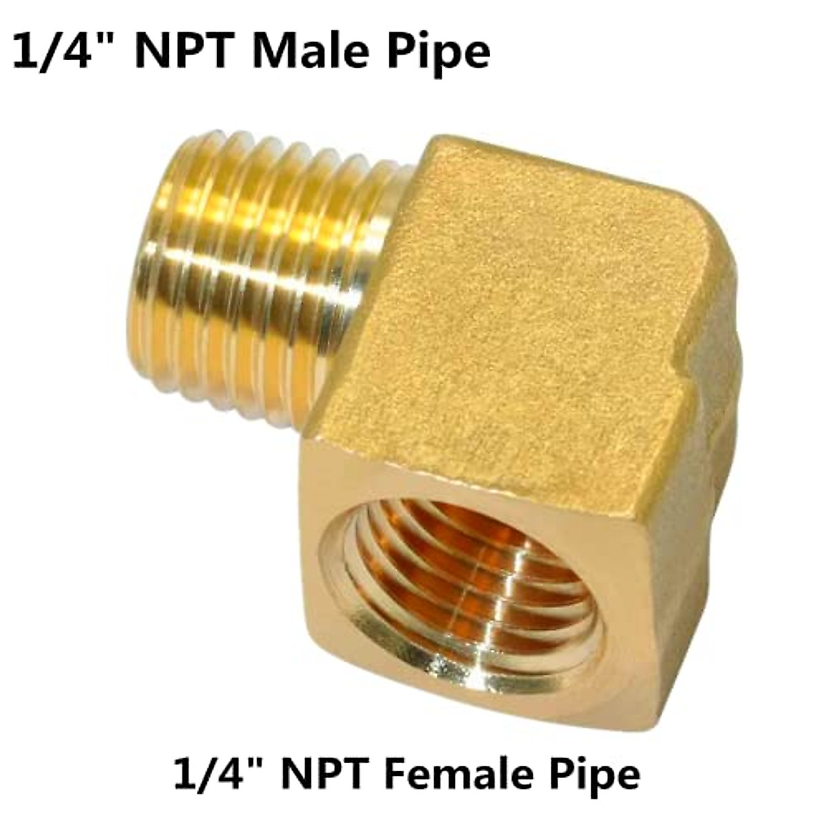 MCAMPAS 90 Degree Elbow Connector Adapter for Olympian Wave Heater, Fire Pits ,BBQ Grills.1/4" NPT Male x 1/4" NPT Female & 3/8" Female Swivel Flare x 3/8" Male Flare