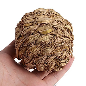 Amrka Pet Chew Toy Woven Grass Ball with Bell For Rabbit Hamster Guinea Pig Chinchillas 10cm/3.94"