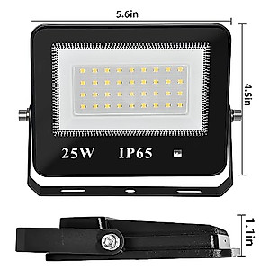 RFPP LED Flood Light Outdoor,2Pack 25W Plug in Motion Sensor Light with 5ft Cord,120V Security Lights with photocell Waterproof 5700K Flood Lights Lighting for Yard Backyard House Wall (25, Watts)