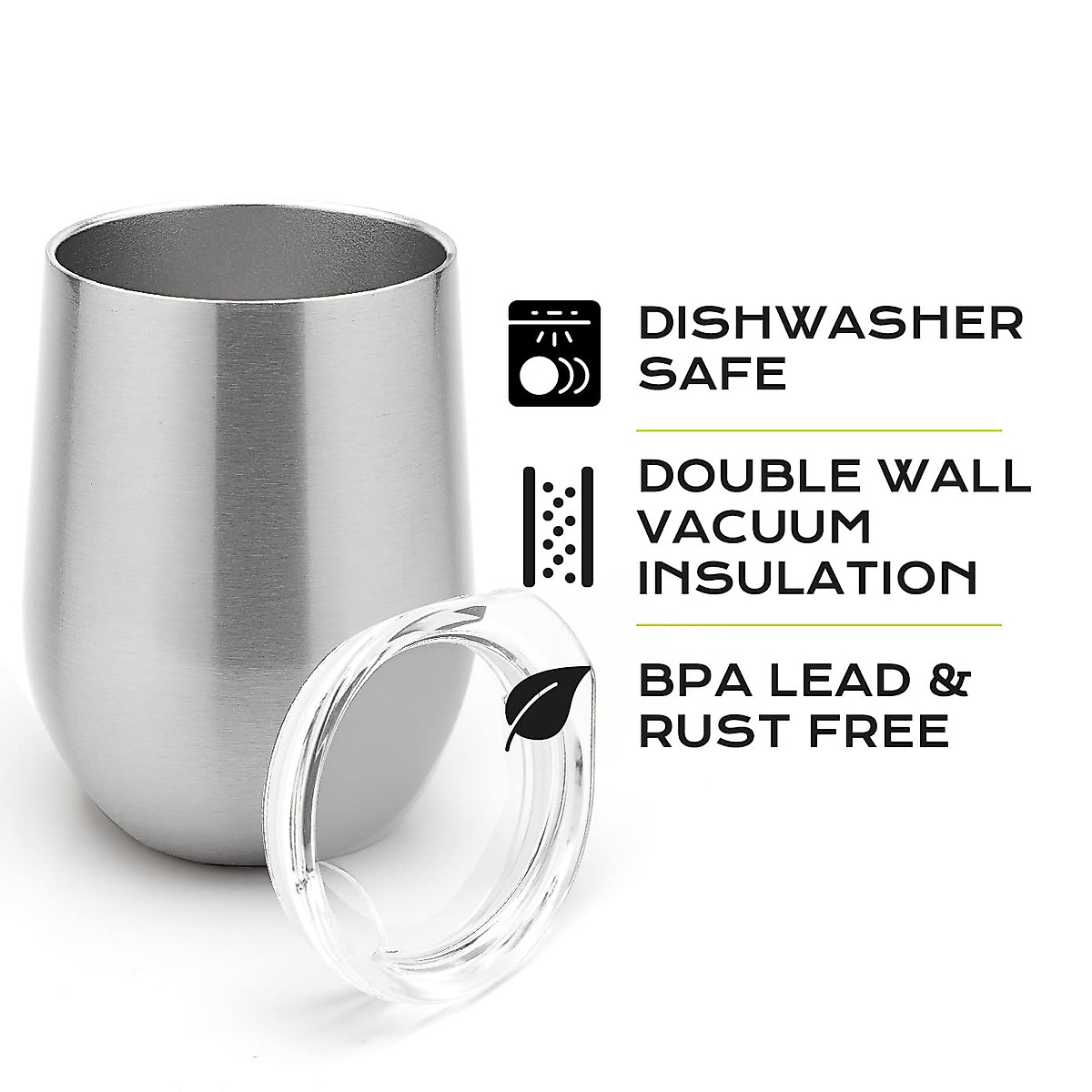 BALIBETOV 5 pcs large Yerba Mate Cup and Bombilla Kit, Includes one 12 oz Yerba Mate Gourd with Lid, Two Bombillas Mate Straw and one cleaning brush | Stainless steel | Double Walled