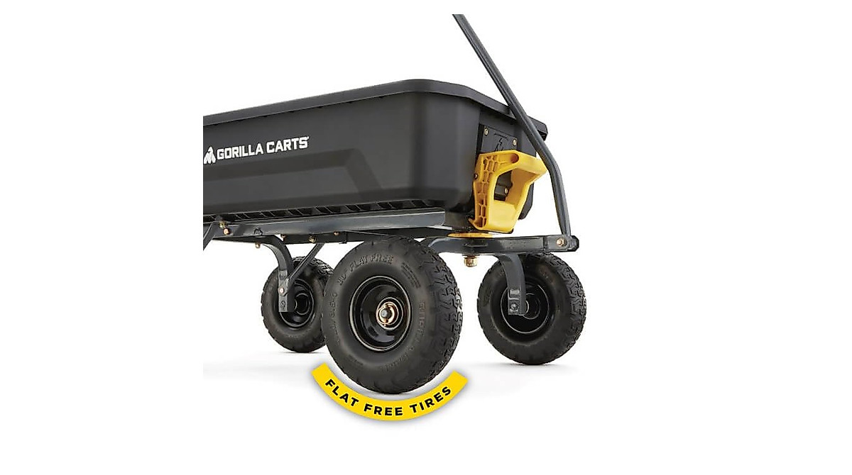 Gorilla Carts 4GCG-NF Dump Cart with No-Flat Tires | Easy Garden Hauling