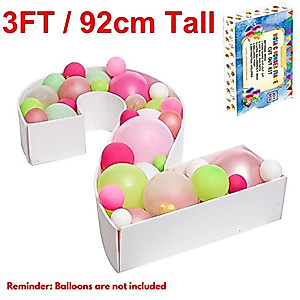 3FT Mosaic Balloon Frame Number 2 Marquee Light Up Numbers Pre-Cut Kit Thick Foam Board for Birthday Decoration