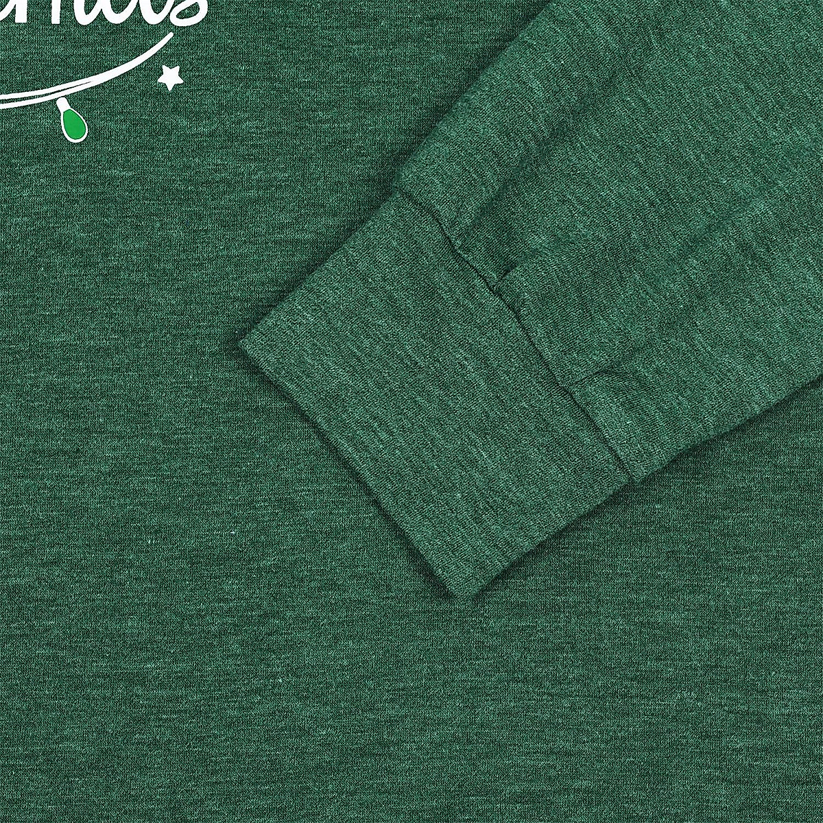 FASHGL Christmas Shirt Women Merry and Bright Pullover Christmas Lights Graphic T Shirts Xmas Long Sleeves Tops Green