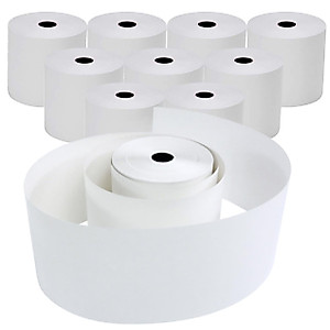 Pokanic 3" x 150' 1 Ply Bond White Paper Rolls Kitchen Receipt POS Cash Register Compatible with Clover Epson SNBC Star Sam4s Ellix Bixolon Impact Printers SP700 ERC30 34 38 TMU200 (10)