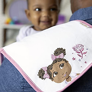 Little Muffincakes Burp Cloths 3 Pack Soft Knitted Jersey, Ballerina Theme (Zhara) Newborn & up, Pink