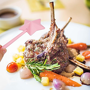 2pcs Wand Salt and Pepper Shakers, Magical Wands Duo Salt Seasoning Spice Stars Stick Refillable Pentagram Shape Salt Dispenser with Holes for Halloween Christmas Kitchen Accessories (Pink, White)