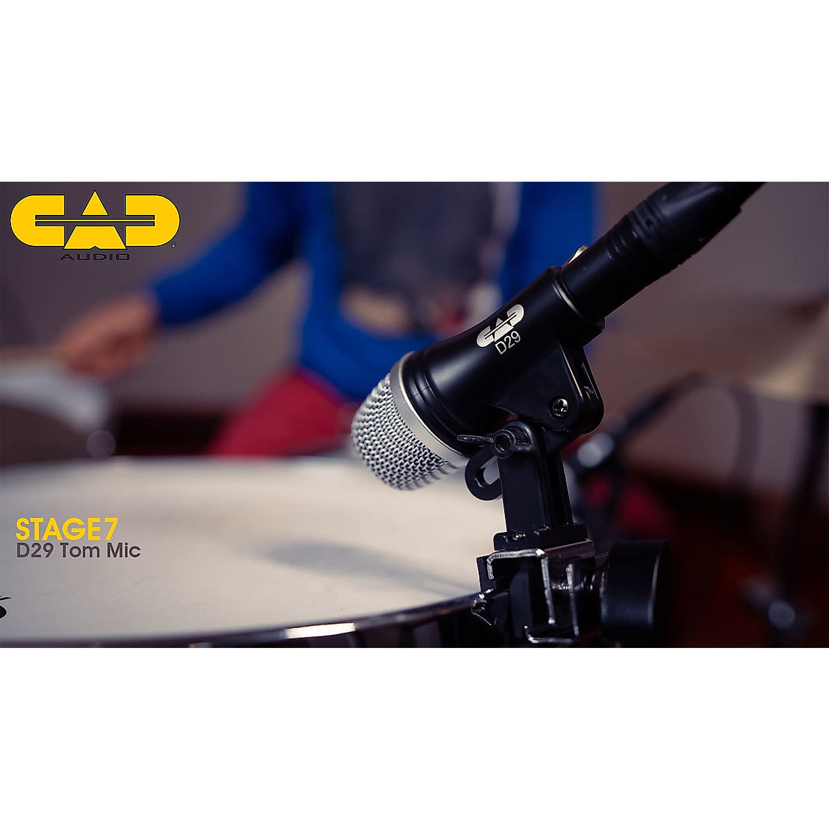 CAD Audio Stage7 7 Piece Drum Mic Pack - Includes Kick Mic, Snare Mic, 3 Tom Mics and 2 Overhead Condenser Mics, Black