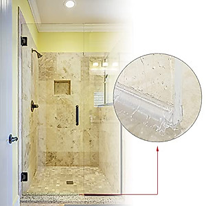 ZNCZHZN Shower Door Bottom Seal, 2-Pack Frameless Door Seal for 3/8 Inch Glass - 39 Inch Ultra Clear Shower Door Seal Strip, Stop Shower Leaks and Create a Water Barrier(3/8" x 39", 10mm)