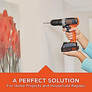 BLACK+DECKER 20V MAX Drill with Home Tool Kit, 66-Piece (BCKSB62C1)