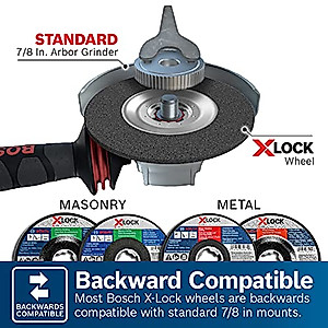 BOSCH TCWX1AL600 6 In. x 1/16 In. X-LOCK Metal Cutting Abrasive Wheel 46 Grit Compatible with 7/8 In. Arbor Type 1A (ISO 41) for Applications in Aluminum Cutting