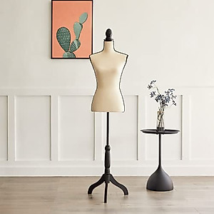 HOMBOUR Female Mannequin Body, Sewing Mannequin Torso Dress Form, Adjustable Mannequin with Stand for Sewing Dressmaker Jewelry Display, Beige