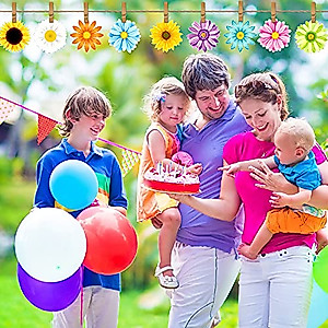 63 Pieces Sun Flower Cutouts Creative Springtime Flowers Wall Decals Bulletin Board Set Paper Flowers Decorations for Wall Summer Bulletin Board Decorations for Classroom School Birthday Party