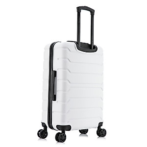InUSA TREND Luggage with Spinner Wheels | Durable lightweight Hardside Suitcase, Travel bag with Handle and Trolley, 24-Inch Medium Checked luggage | White