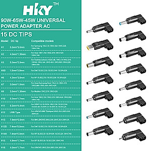 HKY Laptop Car Charger Universal Kit PD 100W 96W 90W 87W 70W 67W 65W 61W 45W Compatible with MacBook HP Dell Toshiba Lenovo Asus Acer MSI Surface Laptop Tablet Phone & All USB-C/Round Connector Device