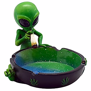 Fantasy Gifts, Ornament, Alien Smoking Ashtray, Home Décor, Multicolor, 4 inches