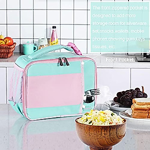 Amersun Kids Insulated Lunch Box, Lunch cooler with Water Bottle Holder, Keep Food Warm Cold & Durable School Lunch Bag for Kids Teen Girls Boys, Lunch Tote Bag for Children, Light Pink New