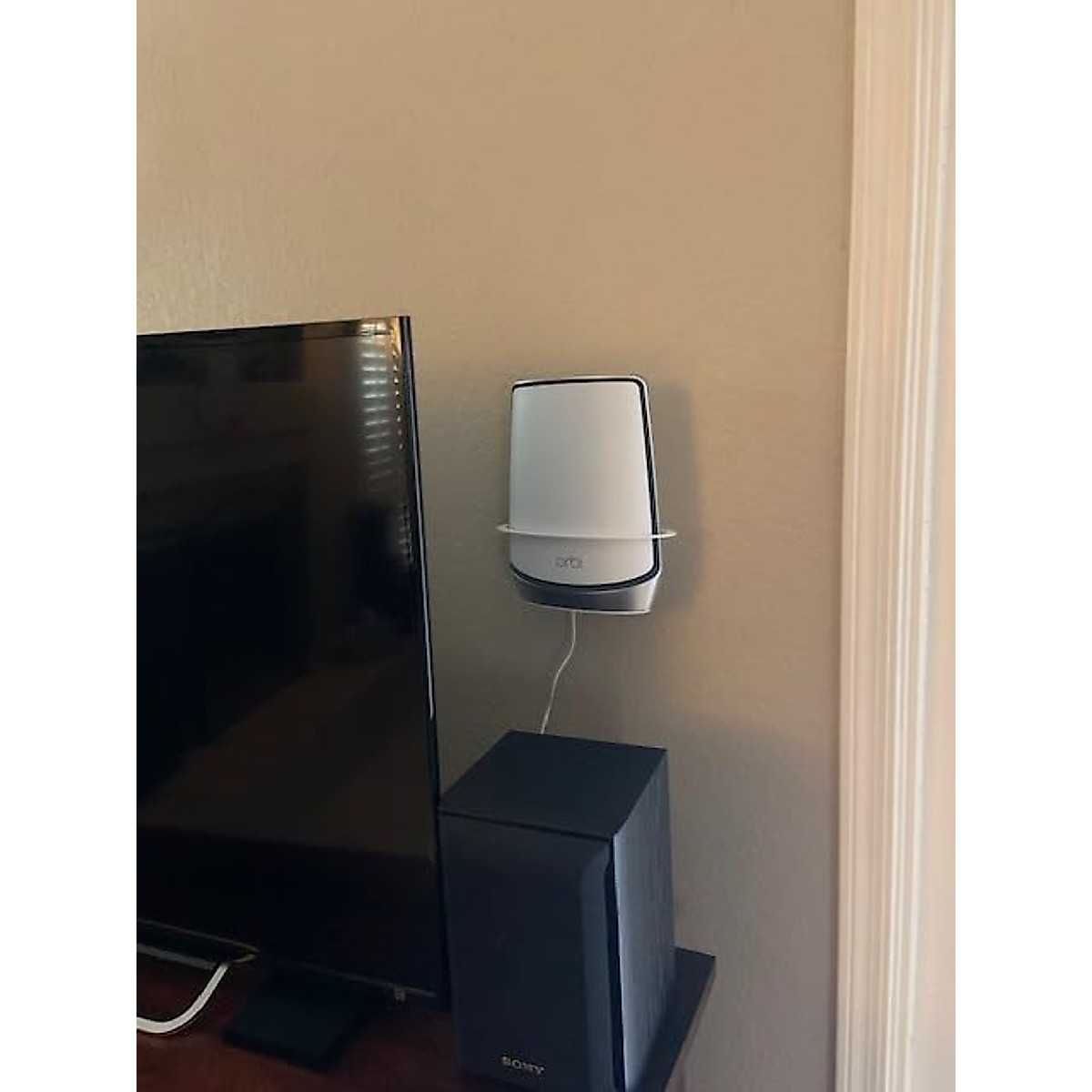 Orbi WiFi 6 Wall Mount, ALLICAVER Sturdy Metal Made Wall Mount Bracket Compatible with Netgear Orbi WiFi 6 Router RBK852,RBS750, RBK752,RBK853. (2 Pack)