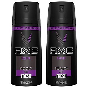 AXE Body Spray for Men, Excite, 4 Ounce (Pack of 2)