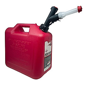 Garage Boss Press 'N Pour 5 Gal Gasoline Can with Ergonomic Handle, Self Venting Spout, Auto Shutoff, and FlexFMD Flame Mitigation Device (4-Pack)