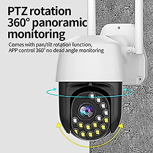VSVABEFV PTZ WiFi Security Camera Outdoor, 1080P Home WiFi IP Camera, HD Wireless Surveillance Camera, Waterproof Two Way Audio Motion Detection Clear Night Vision Surveillance Cam