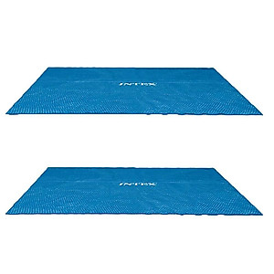 Intex Rectangular Solar Frame Set Swimming Pool Cover with Heat Retention, Easy Installation, and Own Carry Bag for Pools, Blue