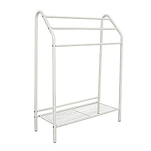 3 Bar Towel Rack w/Shelf for Bathroom and Kitchen, White