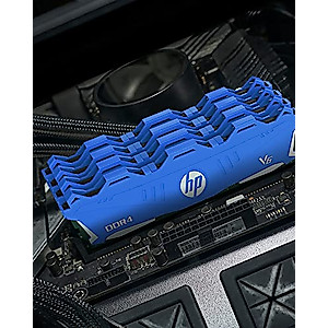 HP V6 RAM 16GB Kit (8GBx2) DDR4 3000MHz CL16 1.35V Desktop Computer Gaming Memory, Blue - 7TE39AA#ABC
